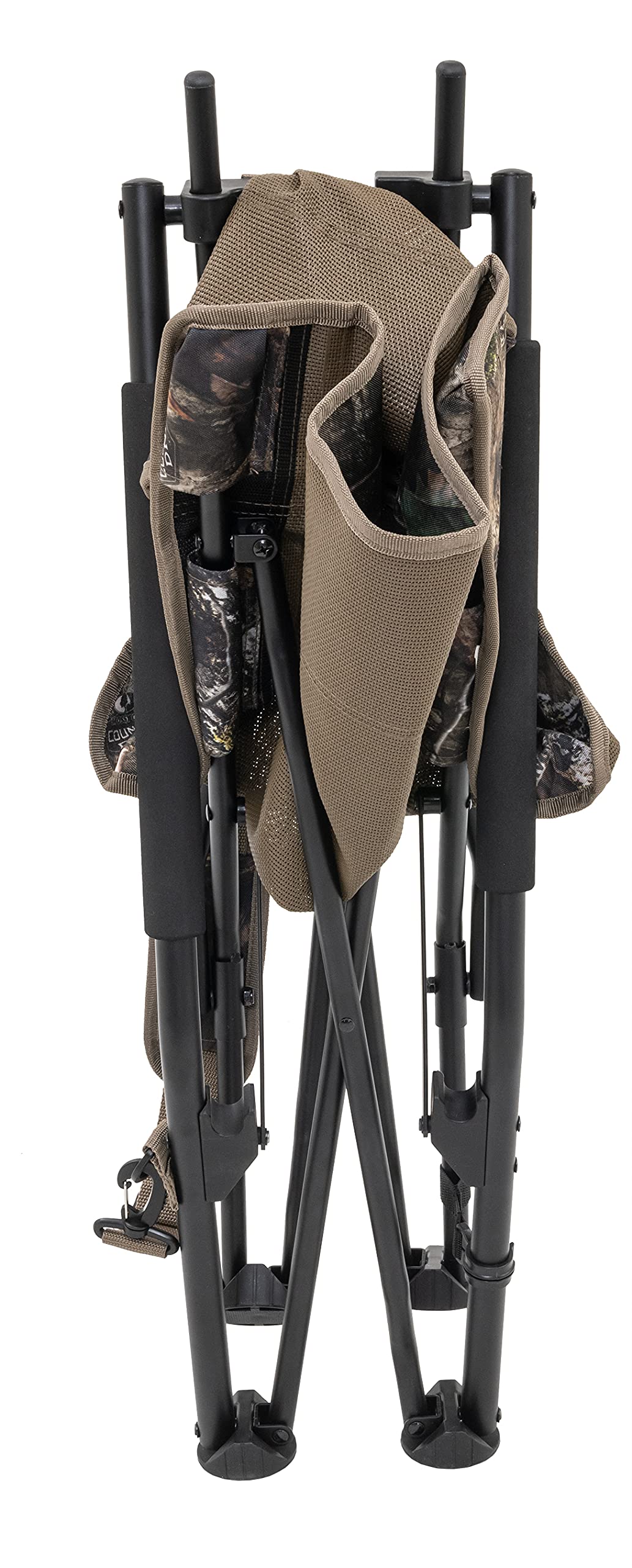 Browning Strutter Camo Turkey Hunting Chair with Foldable Low Profile Compact Design, Durable Steel Frame, and Padded Shoulder Carry Strap & Bag, MC (Wide) Realtree Edge