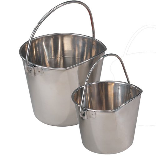 Pro Select Stainless Steel Pet Pail, 1-Quart Size β Heavy Duty Flat Sided Pail Great for Providing Water in Pet Kennels