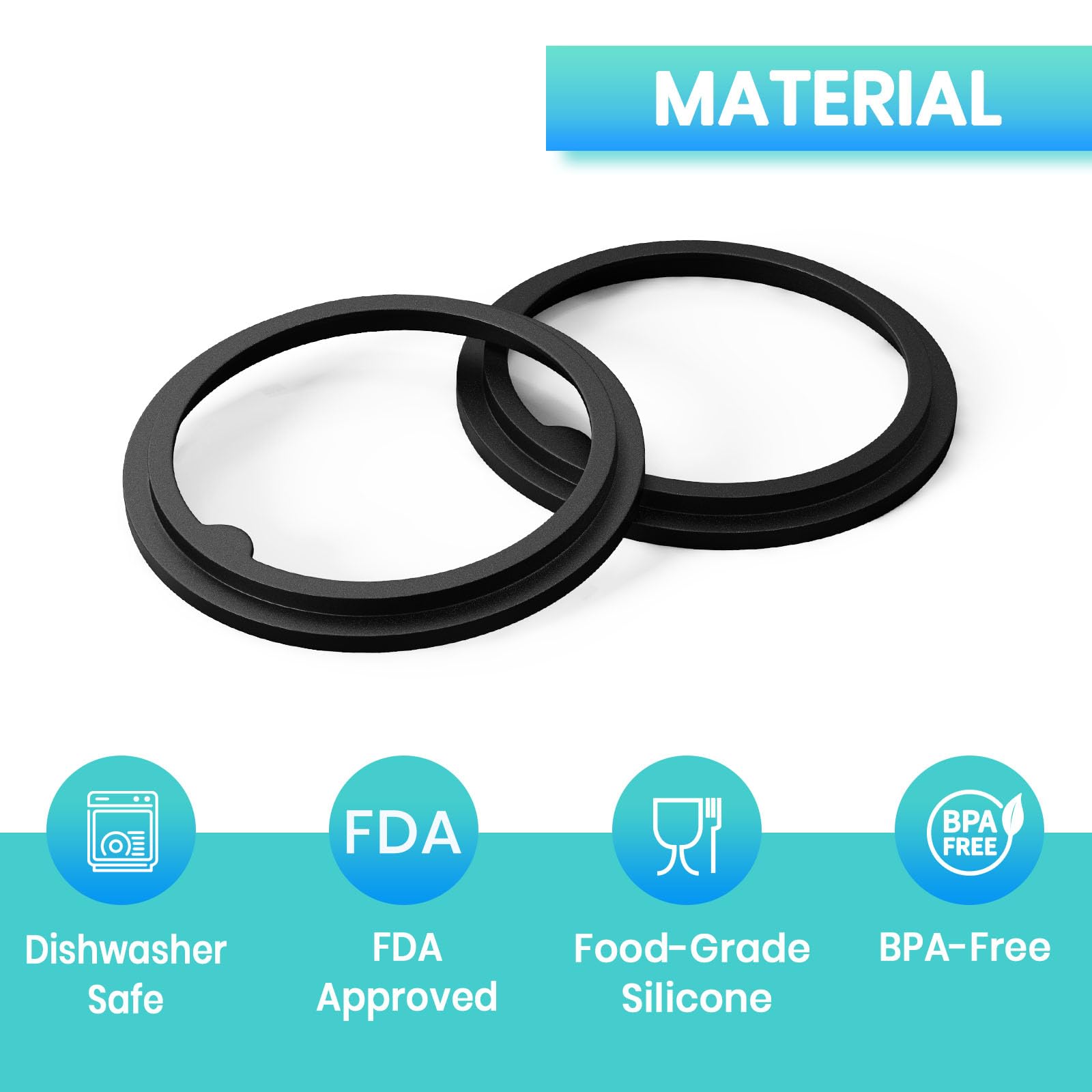 BOSORIO 4 Pack Gaskets Compatible with Contigo AUTOSEAL 24oz Water Bottle, Replacement Rubber Seal Part for Contigo AUTOSEAL Lid with White Button, Replacement Silicone O Ring
