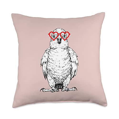 The Pawster Sun Conure Valentines Day Bird Mom Parrot Lover Throw Pillow, 18x18, Multicolor