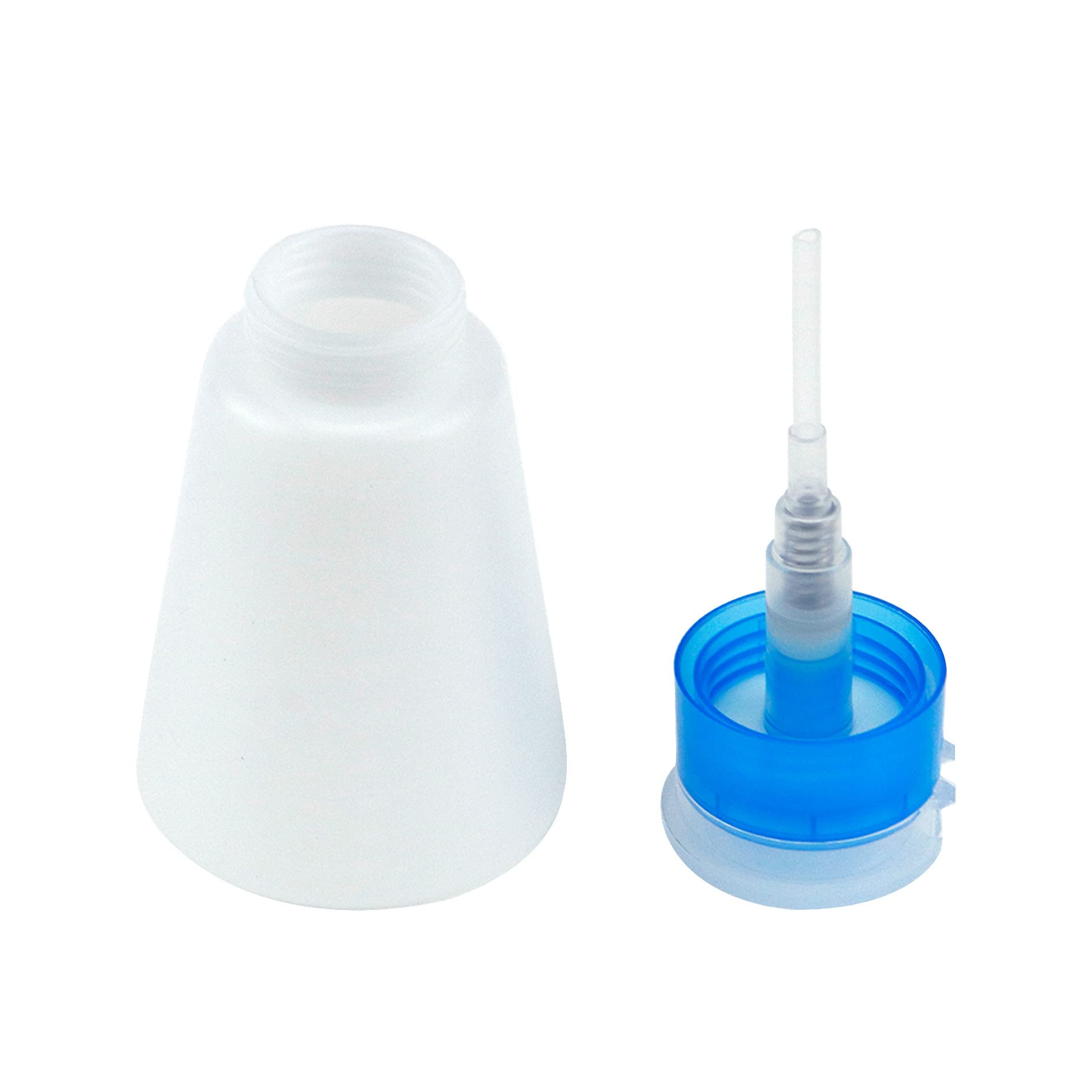 Crapyt 3 Pack Press Top Bottle 2.20"×4.33 Push Down Liquid Pumping Dispenser Empty Erlenmeyer Flask 1-Touch Liquid Dispenser Pump with Metal Cap and Scale