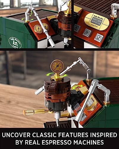 Nifeliz Coffee Machine, Semi-Automatic Espresso Machine Building Model Toy, Delightful Coffee Maker Display Set for Adult Gift Giving (426 Pieces)