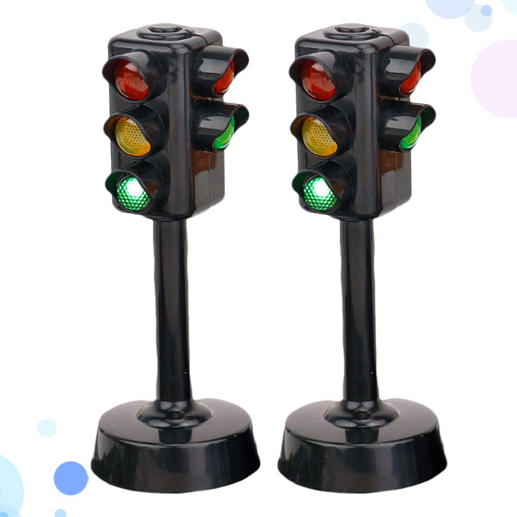 NUOBESTY Kids Traffic Light Toy Traffic Signal Light Model Toys Early Education Playset for Kids Toddler, Pack of 2(Random Size)