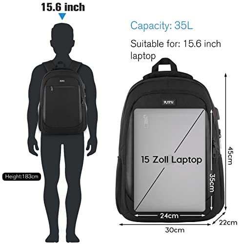 Laptop Backpack Travel, School Backpack with Usb Charging Port for Men Womens Boys Girls Water Resistant College School Bookbag Business Computer Backpack Fits 15.6 Inch Notebook Over 3 Years Old