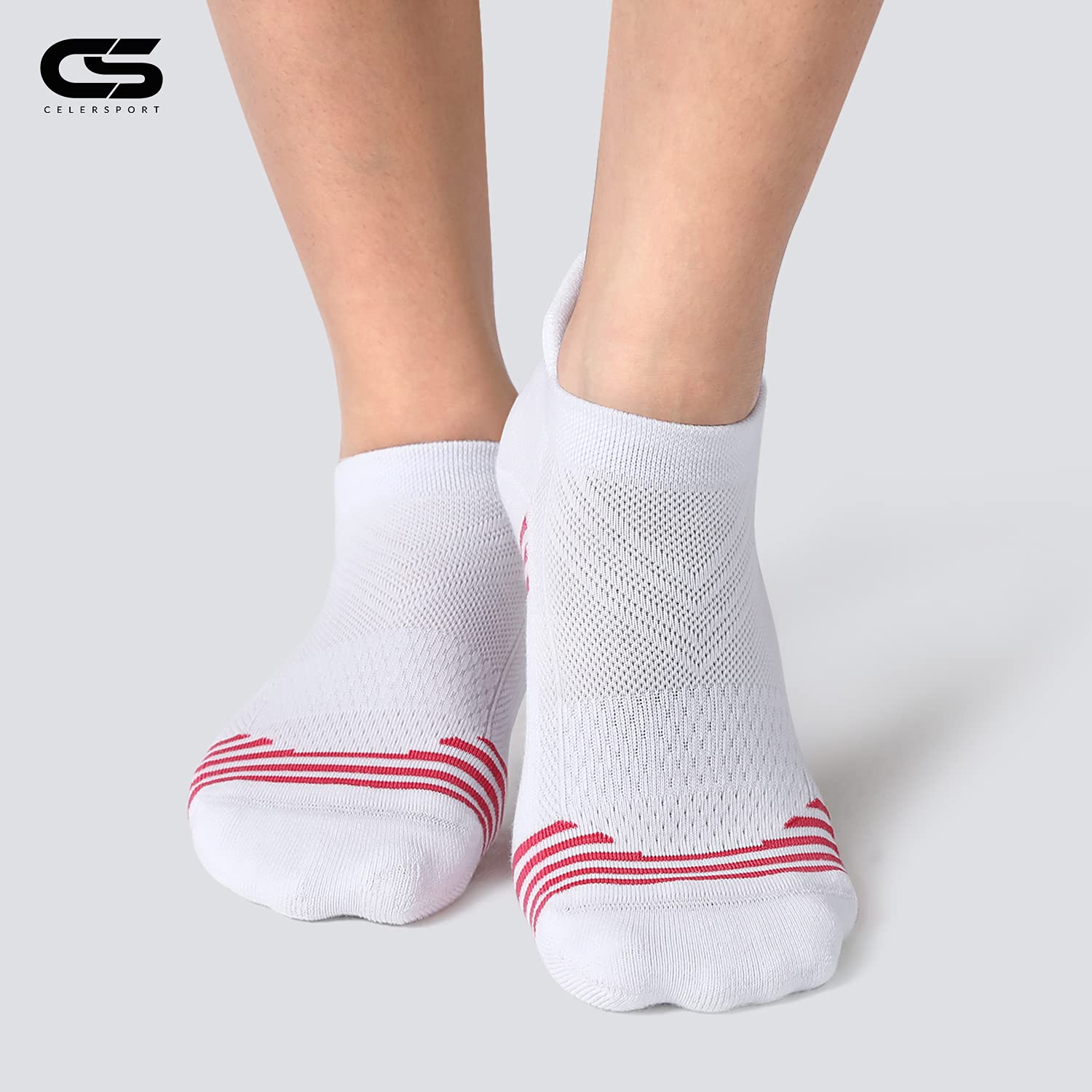CelerSport 6 Pack Women's Ankle Running Socks Low Cut Athletic Sports Socks Mixed Color Medium