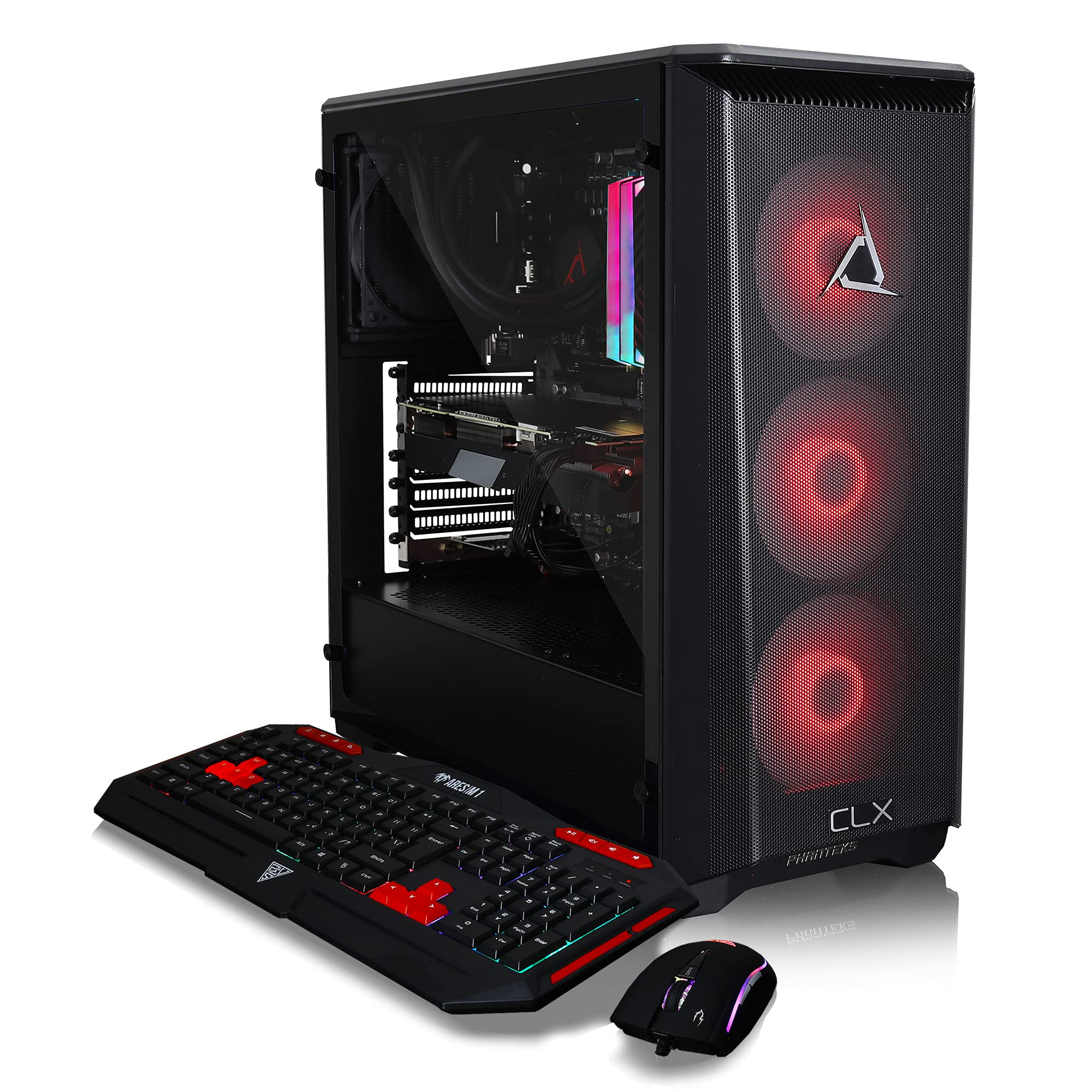 CLX Set VR-Ready Gaming Desktop - Liquid Cooled AMD Ryzen 9 5900X 3.7Ghz 12-Core Processor, 32GB DDR4 Memory, GeForce RTX 3070 8GB GDDR6 Graphics, 960GB SSD, 4TB HDD, WiFi, Windows 11 Home 64-bit