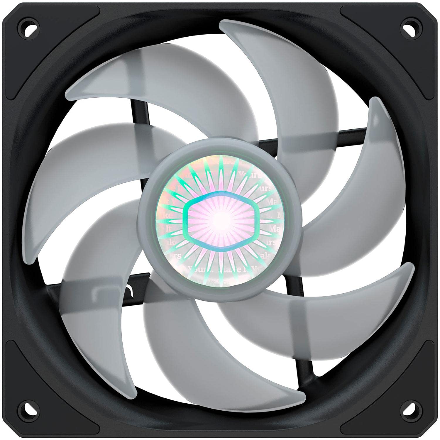 Cooler Master SickleFlow 120 V2 Red Led Square Frame Fan, Air Balance Curve Blade, Sealed Bearing, 120mm PWM Control for Computer Case & Liquid Radiator