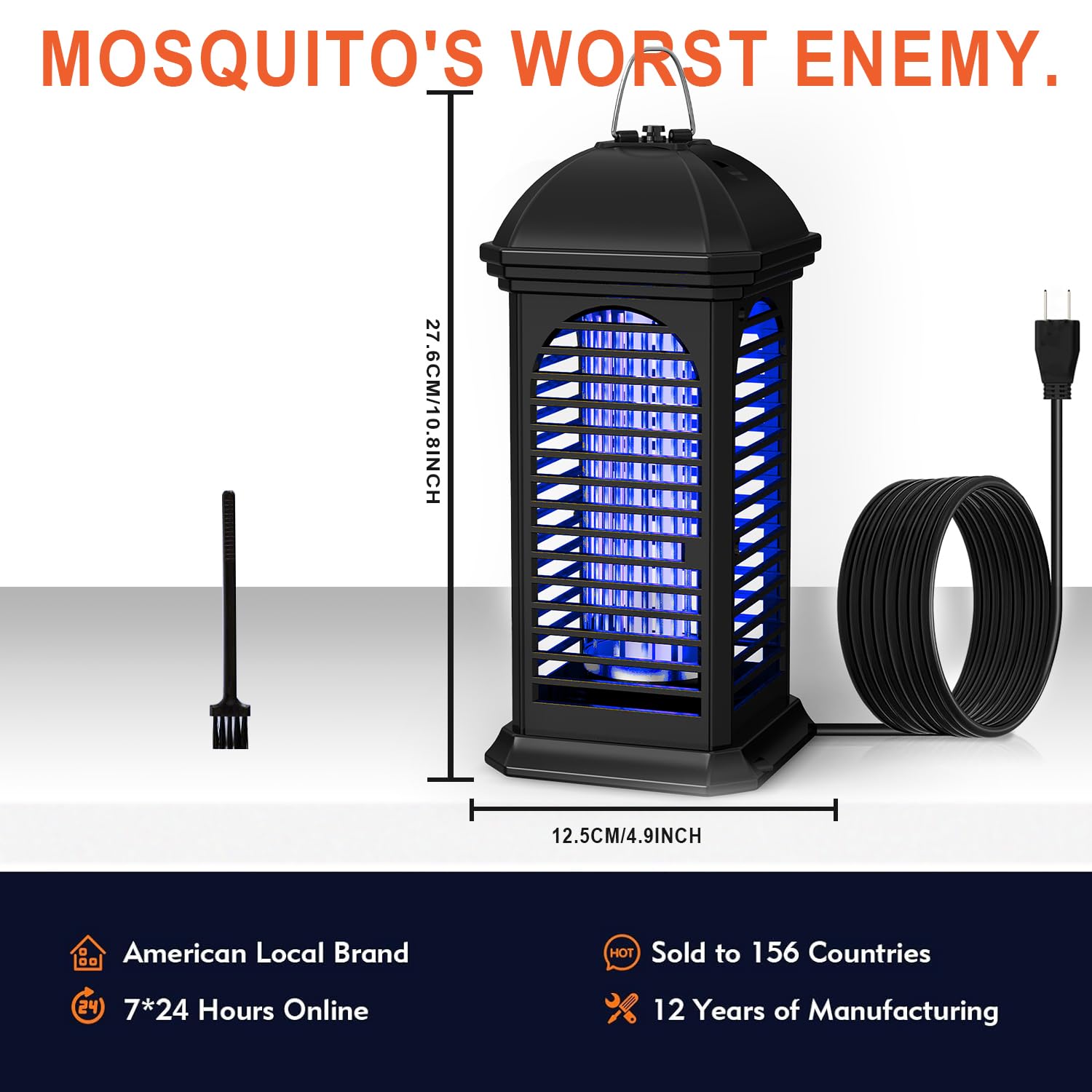 Electric Bug Zapper Indoor/Outdoor Fly Zappers Mosquito Killer 90-130V 11W Fly Traps,Insect Killer for Home Garden Backyard Patio