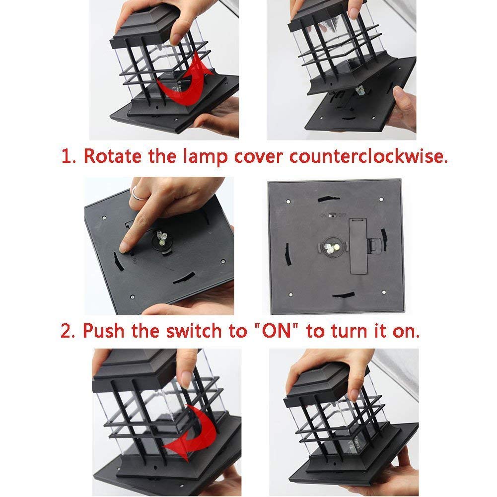 LED Solar Outdoor Light Waterproof Decorative Outside Solar Wall Lamp Portable Pillar Stigma Lawn Light for Home Garden Column Cage Path Landscape Grass Street Patio Backyard Villa Decoration 2 Pack