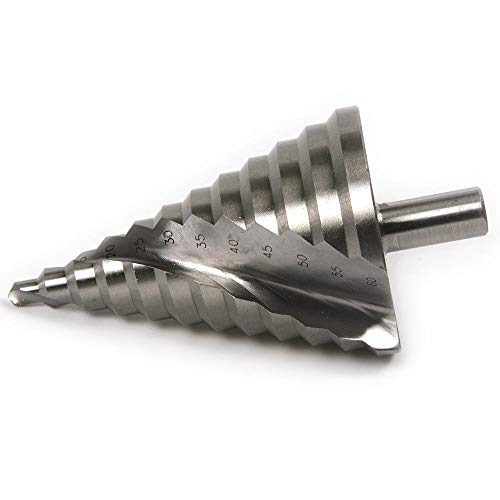 Driak HSS4241 6-60mm/0.23"-2.36" Metric Spiral Groove Step Drill Bit Set 13mm/0.51" Shank Cone Drill Bit Hole Cutter for Wood Stainless Steel Cutting