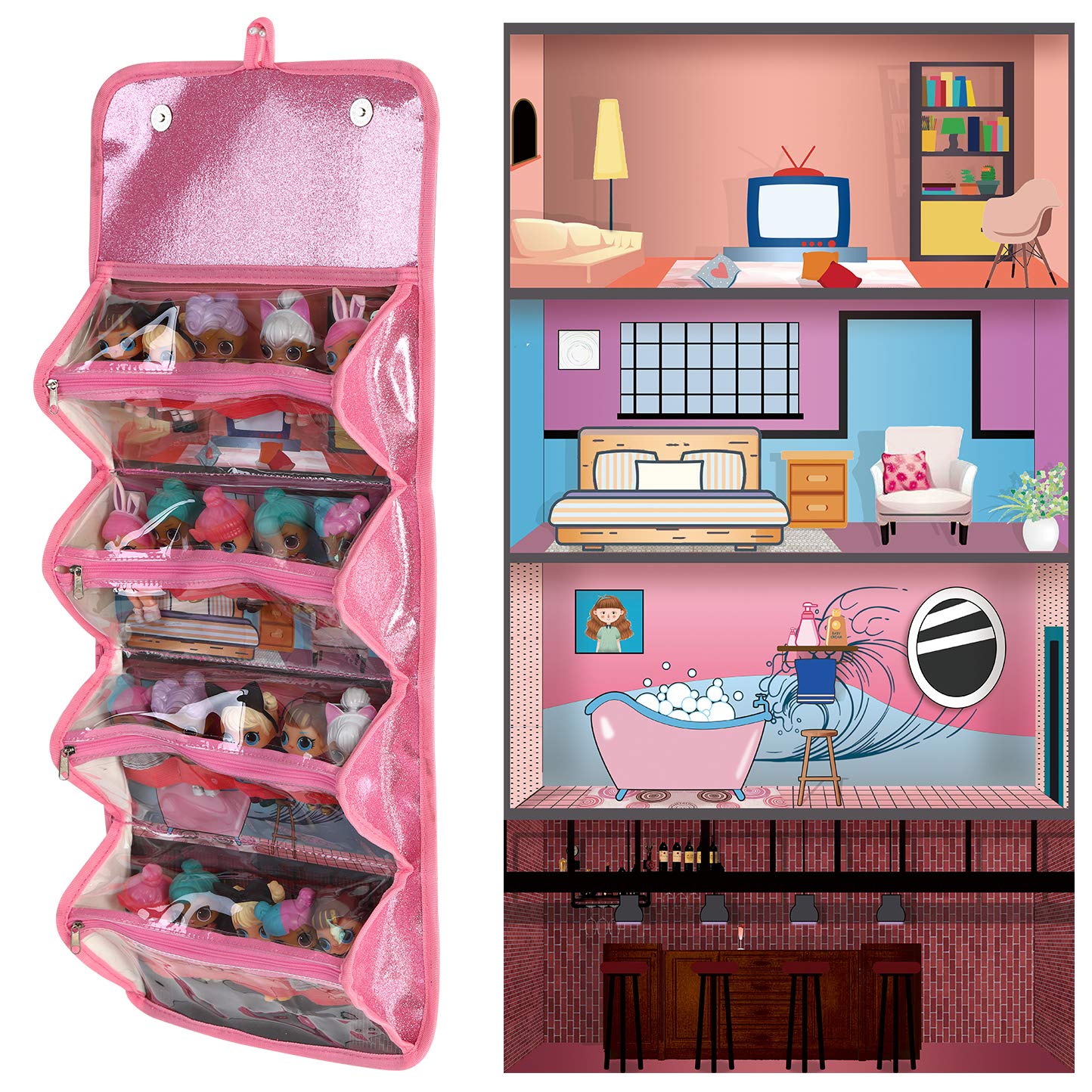 Leeche Storages & Display Case for Dolls Compatible with All LOL Surprise Dolls,Easy Carrying Storage Organizer Clear View Case(Dolls Not Includ)