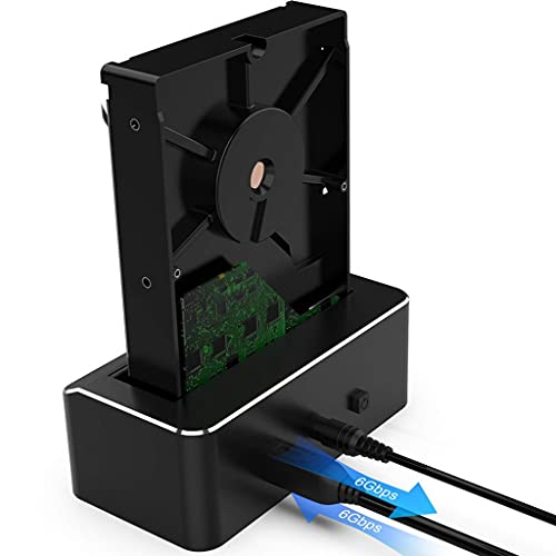 DLOETT External 2.5"/3.5" USB 3.0 5Gbps SATA Hard Drive Docking Station HDD SSD Box 2 x USB 3.0 Hub TF/SD Card Reader Support UASP