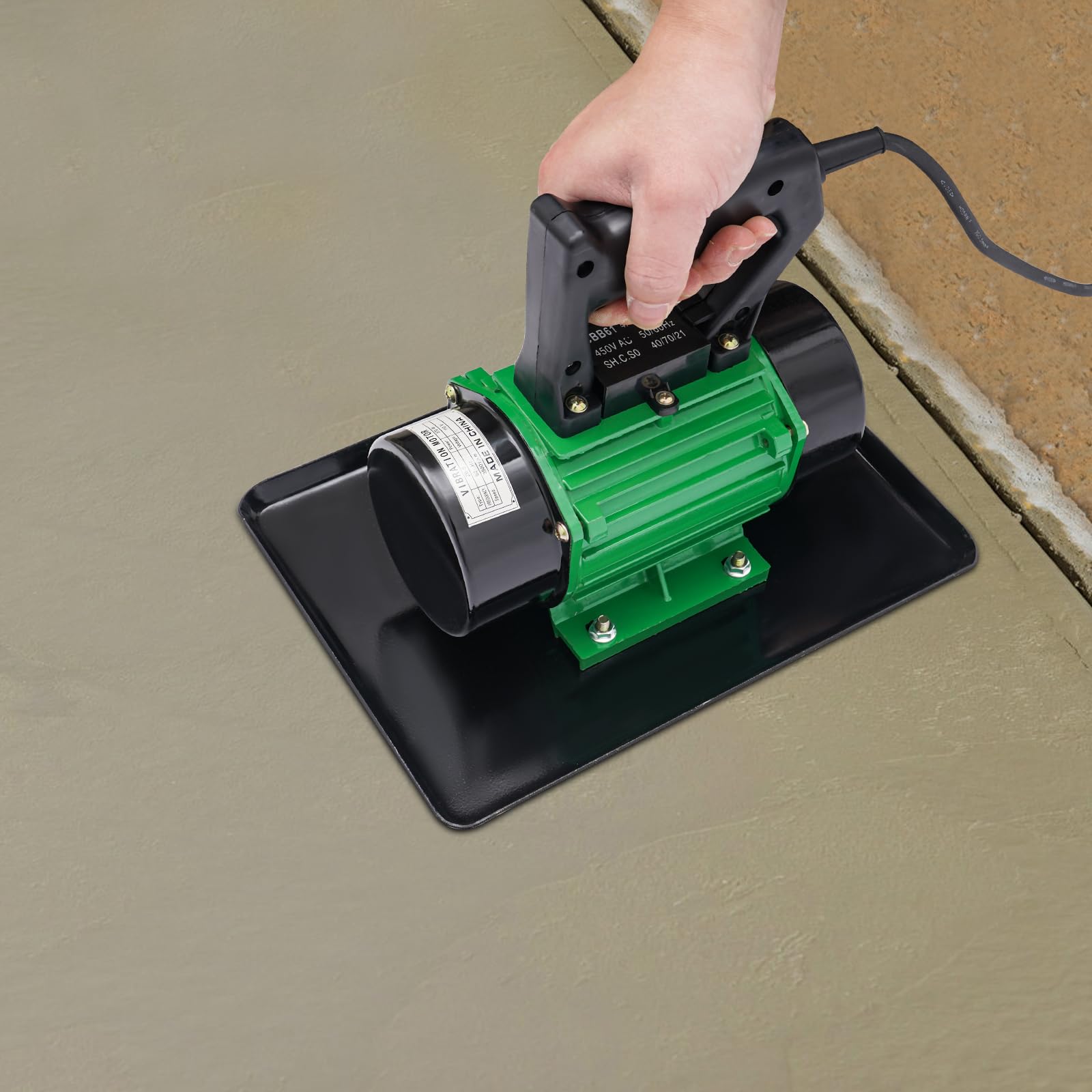 Electric Concrete Vibrator Motor, 110V 370W Portable Cement Vibrating Machine,3500 RPM, 220.46 LBS Vibration Force, Handheld Table Motion Concrete Vibrator Machine for Cement Leveling Works