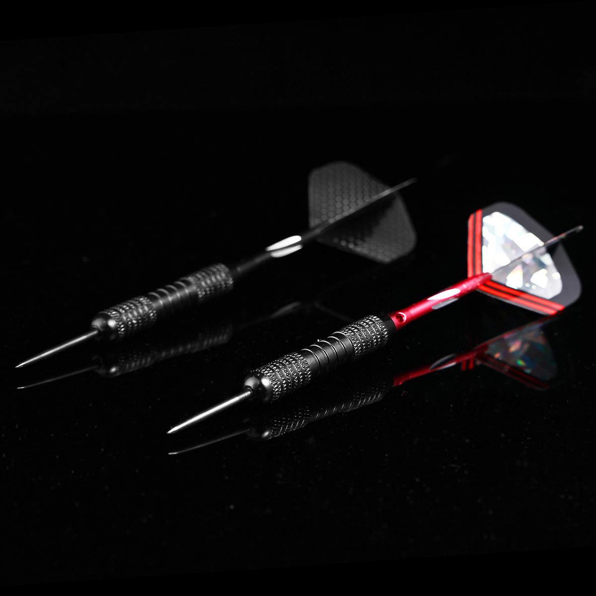 centaur 6 Pack Steel Tip Darts, Professional Metal Dart Tips Set 22 Grams with Aluminum Shafts and 2 Style Flights + Dart Sharpener + Dart Case…
