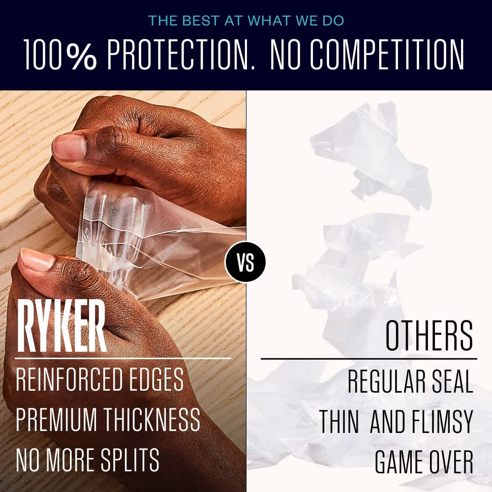 Ryker Sleeves Standard American Size - Trading Card, Card Game Sleeves and Board Game Sleeves (100 Qty, Clear, 56x87 mm)
