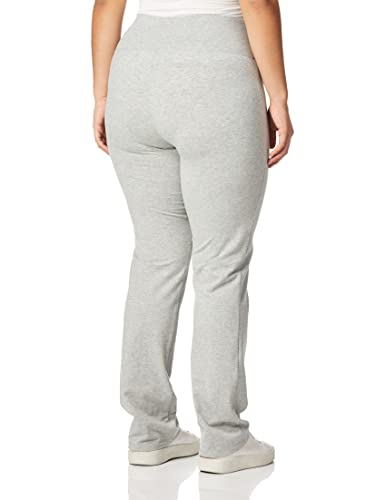 Juicy Couture Women's Essential High Waisted Cotton Yoga Pant, Light Grey Heather, X-Large