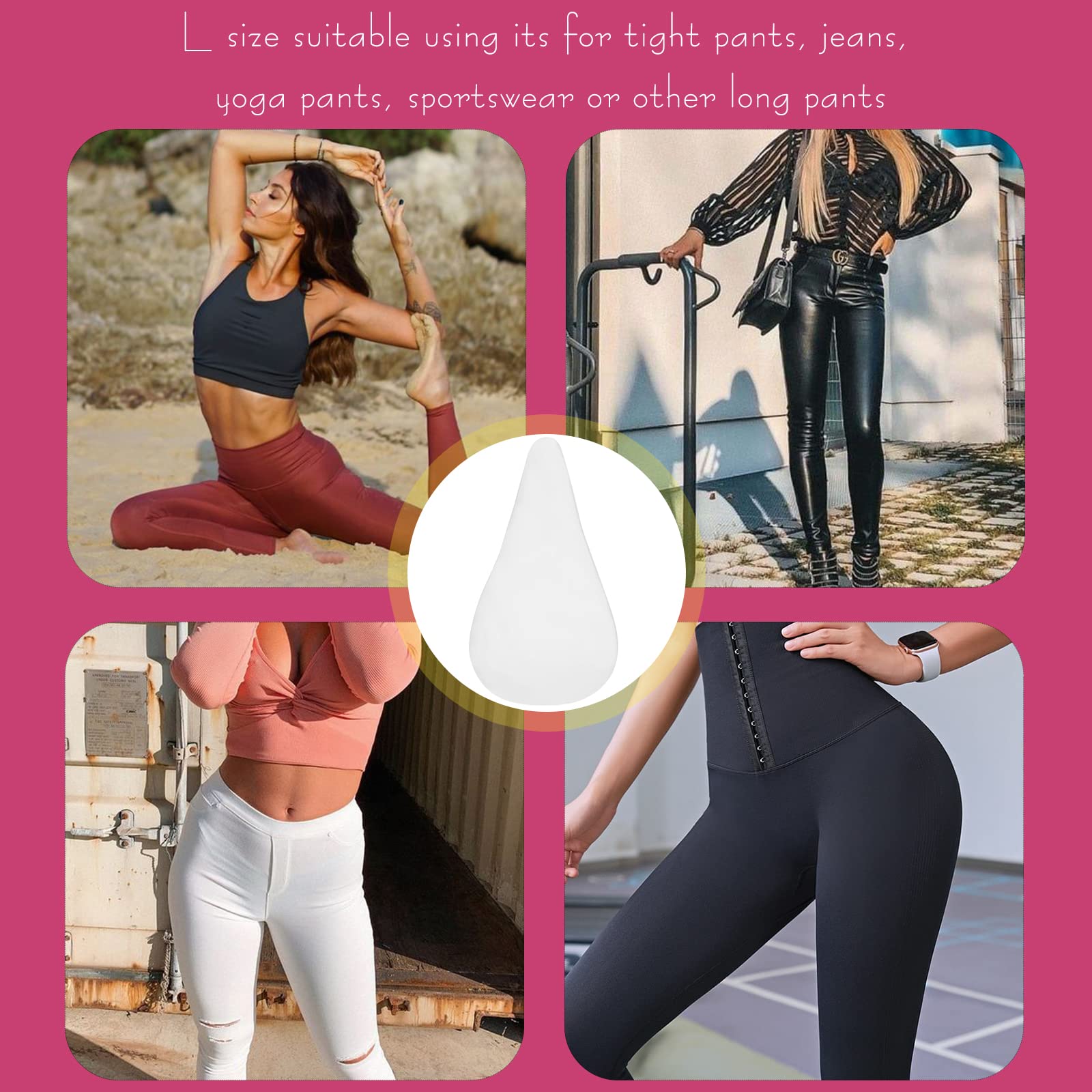 Camel Toe Concealer Reusable Invisible Adhesive Silicone Camel Toe for Woman, Camel Toe Cover for Swimsuit ,Bikini ,Underwear (Transparency-L)