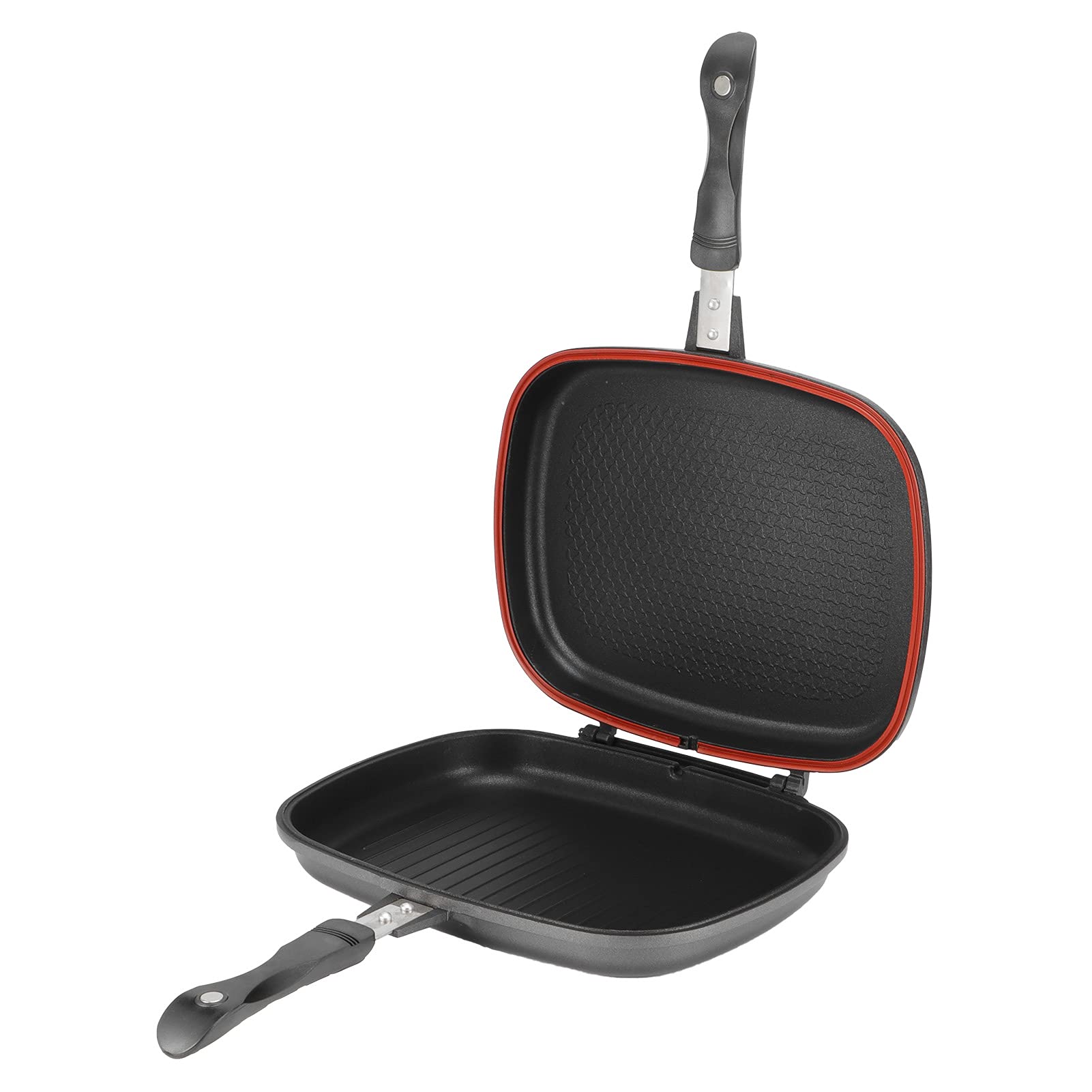 Grill Pan Frying Double Side With Antiburn Handle: Kitchen Supplies Pot (32Cm 12.6In)