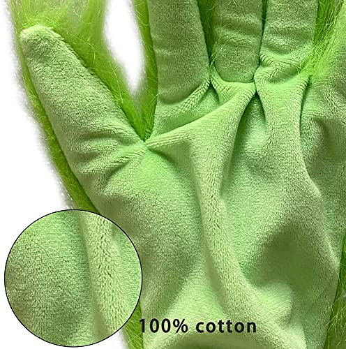 Green Santa Claus Costume for Men 1 pair Christmas Deluxe Santa Suit Green Outfit (Gloves)