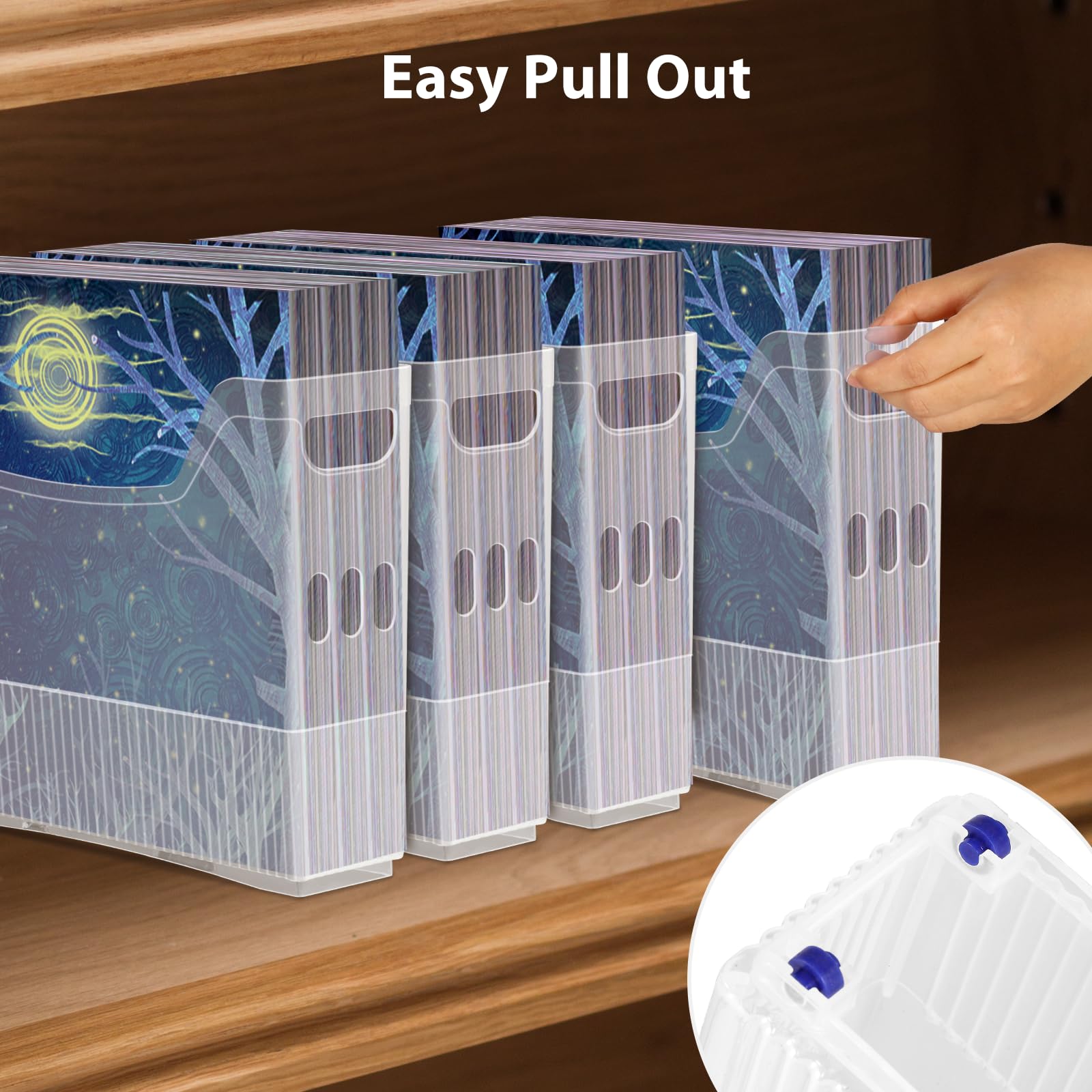 Dexlala 3 Pack 12x12 Paper Storage Organizer with Wheels, Plastic Scrapbook Paper Storage, Portable Scrapbook Storage Bin for Scrapbook Papers, Documents, Vinyl Sheets,Cardstocks