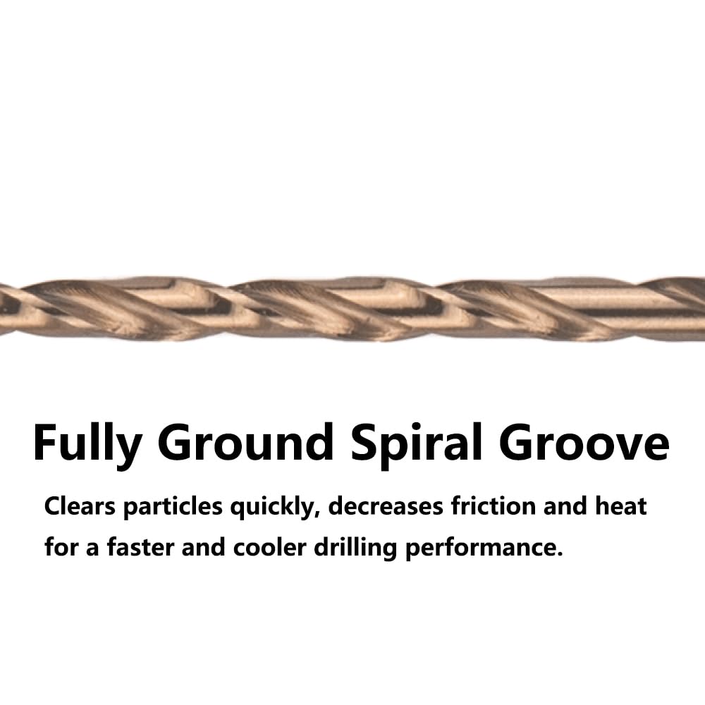 VALYRIANTOOL 1/8 in. x 6 in. Cobalt Aircraft Extension Drill Bits Set(5PCS), M35 High Speed Steel Drill Bit Extra Long Deep Hole Drilling for Stainless Steel, Plastic and Wood