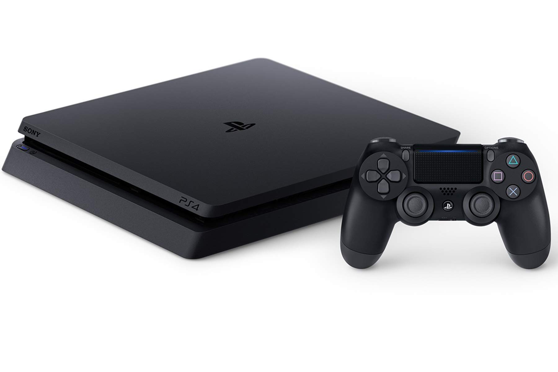 Playstation 4 Slim 2TB SSHD Console with Dualshock 4 Wireless Controller Bundle Enhanced with Fast Solid State Hybrid Drive (Renewed)