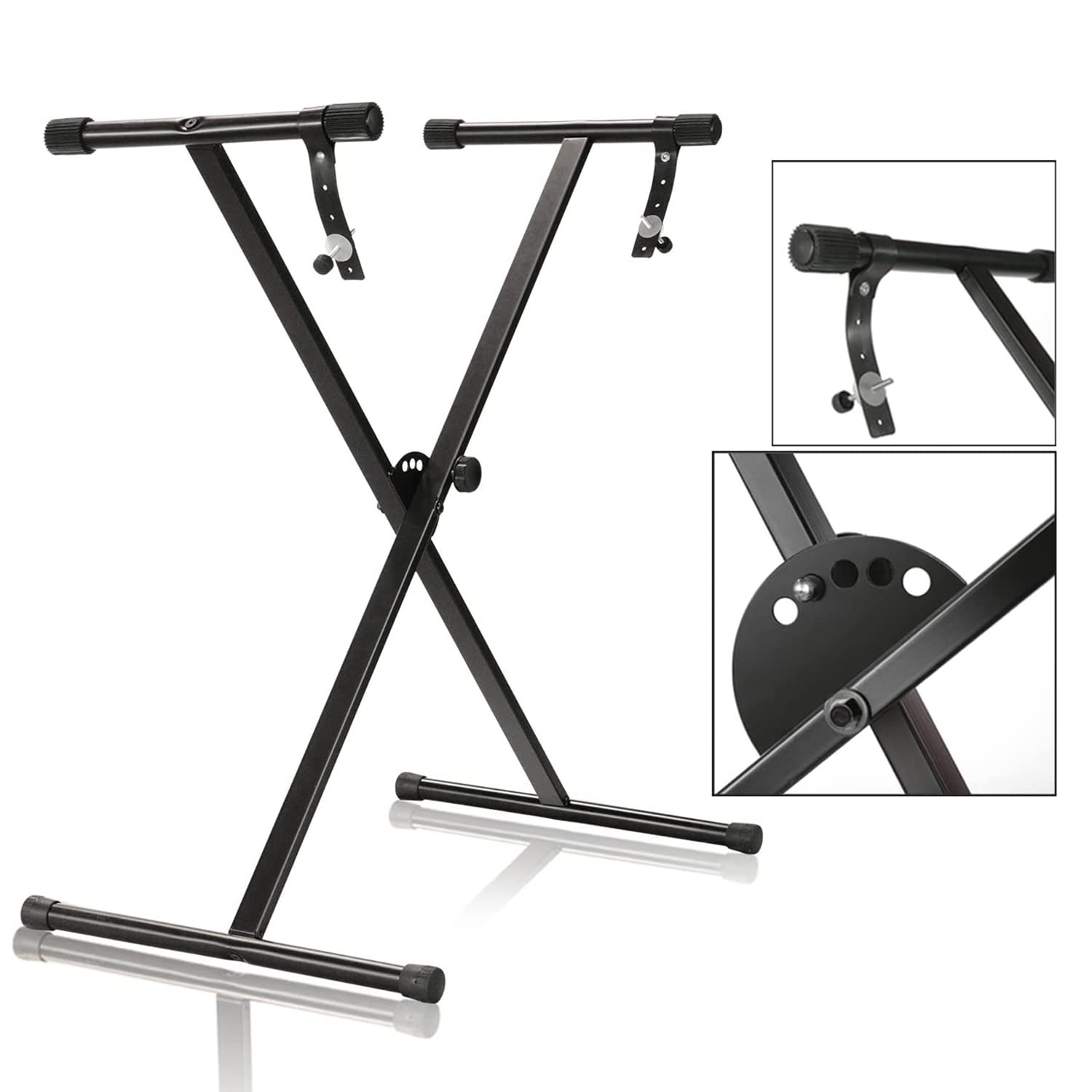 PARTYSAVING Pro Series One-Tier Portable Single-X Keyboard Stand with Locking Straps, APL1157