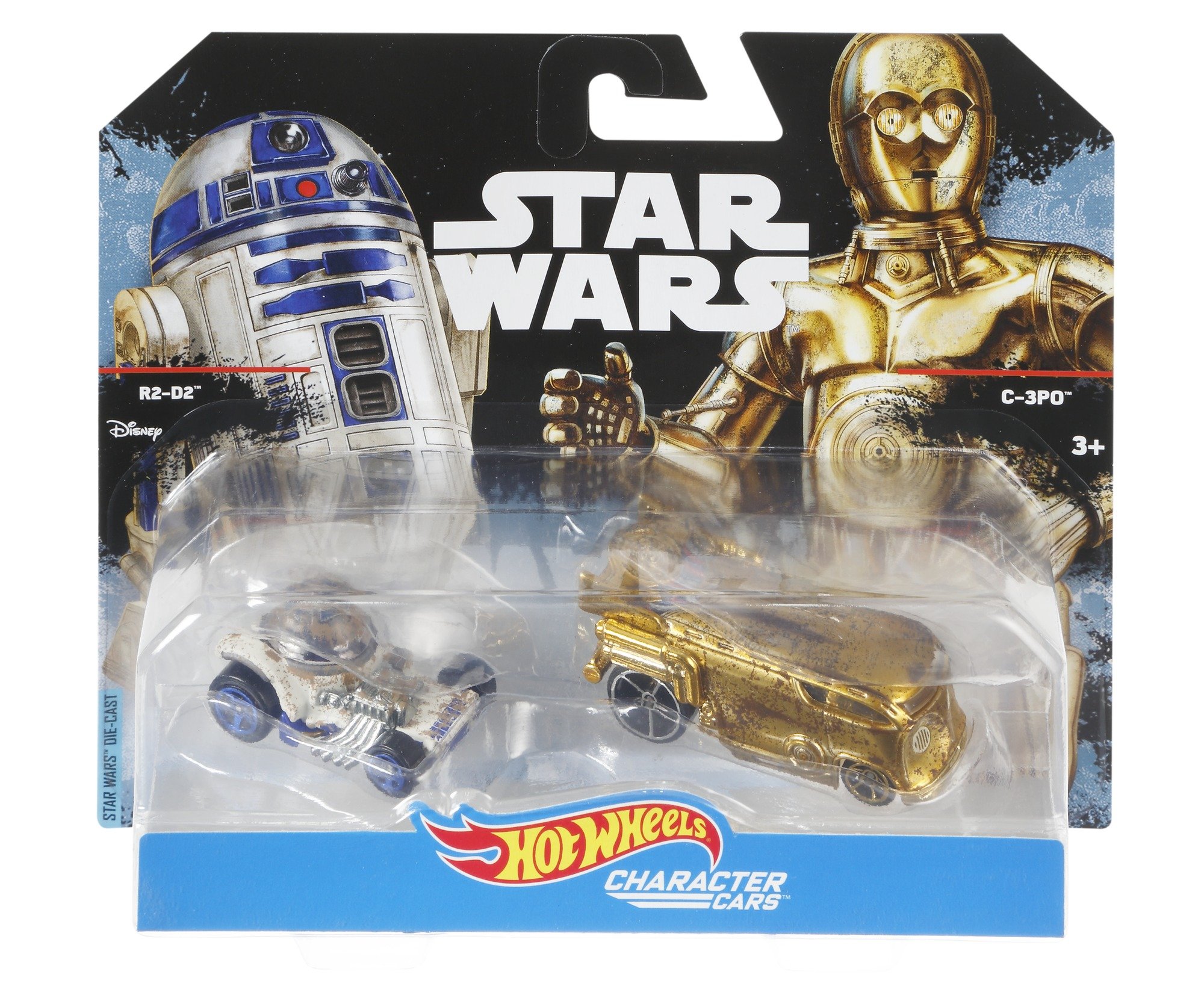 Hot Wheels Star Wars Rogue One Battle Damaged C-3P0 and R2-D2 Character Car (2-Pack)