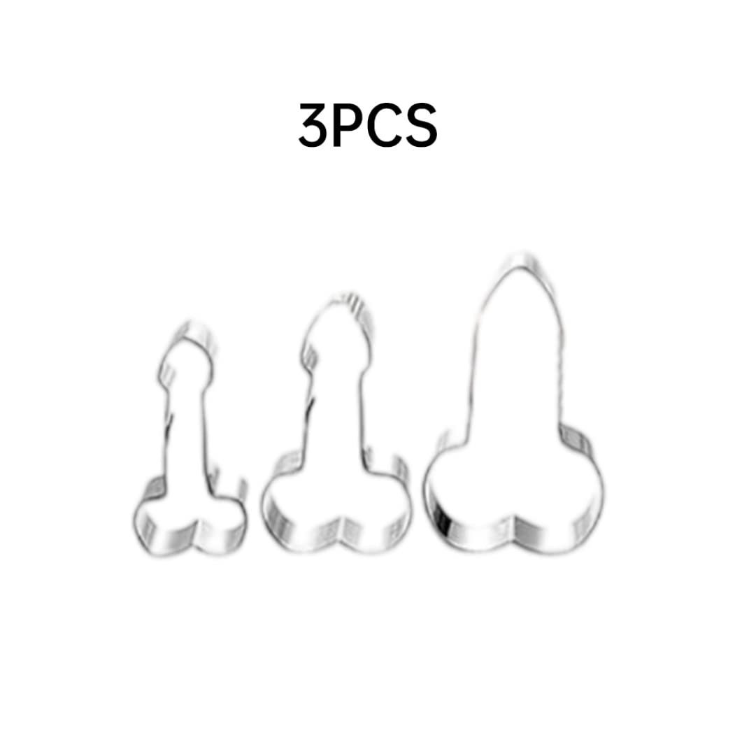 Cookie Cutters Set Stainless Steel Biscuit Fondant Baking Mold DIY Penis Pastry Cutters 3PCS