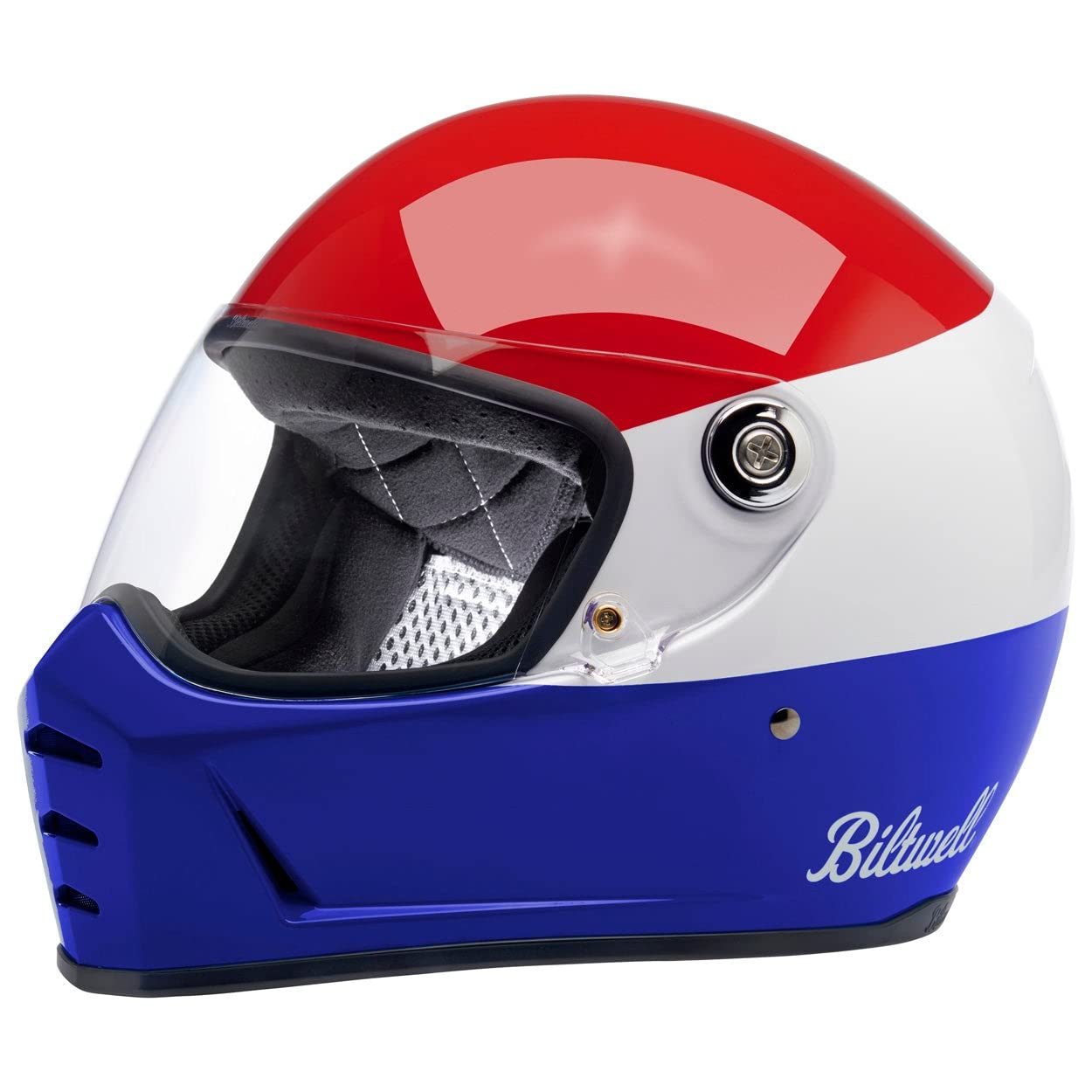 Biltwell | Lane Splitter | DOT & ECE Approved | Motorcycle Helmet | Full Face with Visor | Podium Gloss Red White Blue | XX-Large