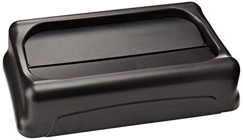 Rubbermaid Commercial Products Swing-Top Trash Can Lid for Slim Jim Containers, Black, 20.5X11.4X5 in. -RCP267360BK