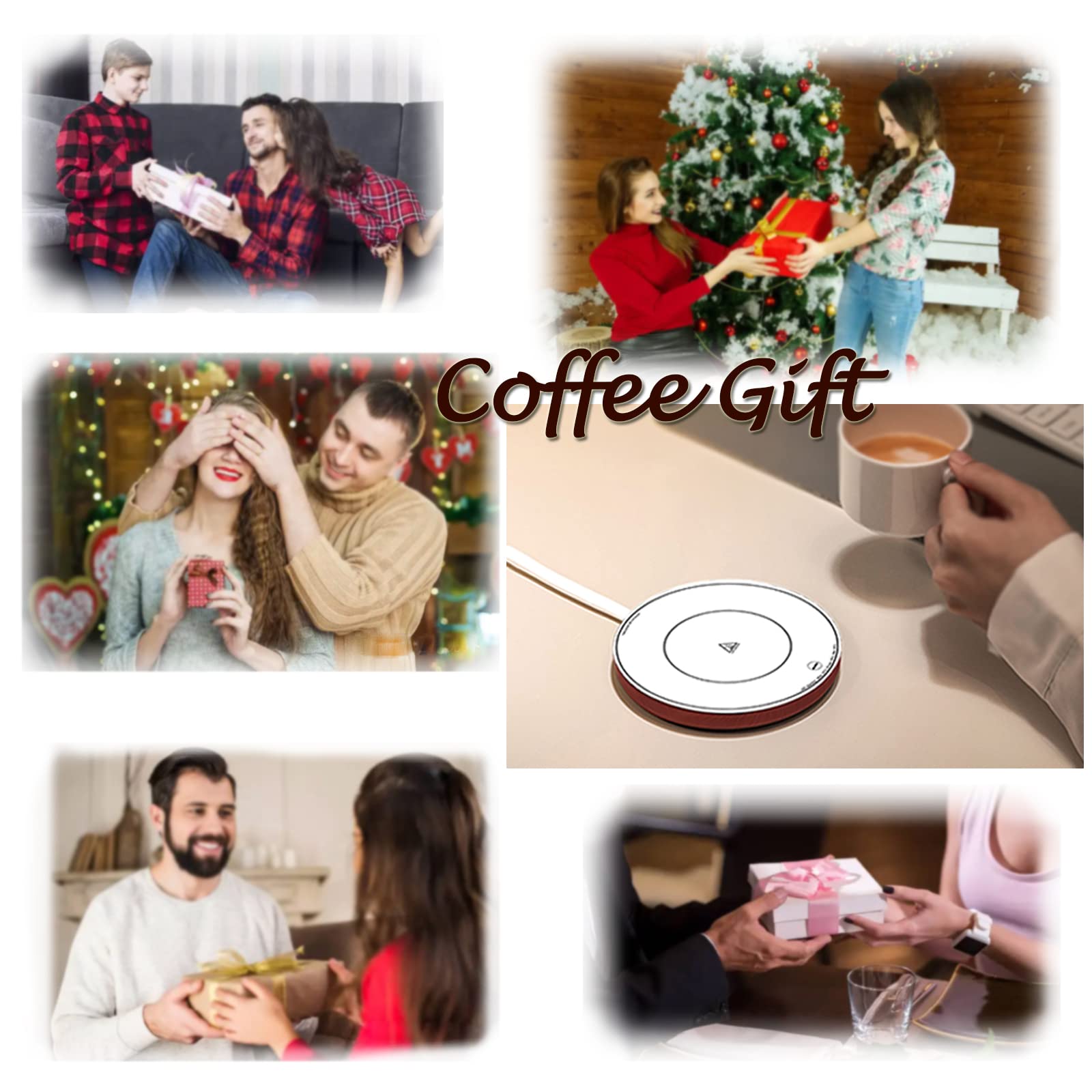 Coffee Warmer, Candle Warmer, Coffee Cup Warmer for Desk, Beverage Warmer for Keep Coffee Milk Tea Hot, Christmas Coffee Gifts(White)