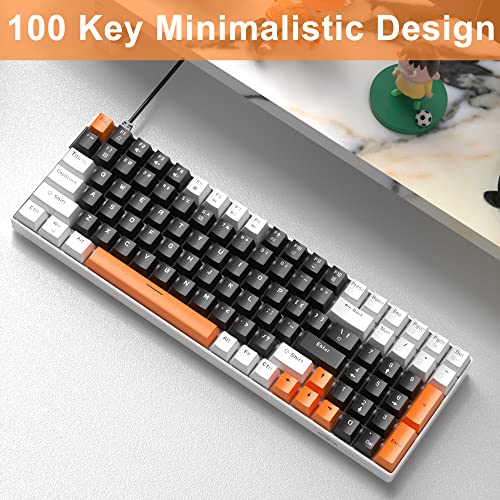 Camiysn 60 Percent Gaming Mechanical Keyboard,Compact 68 Keys Anti-ghosting with Blue Switch with Detachable Type-C Keyboard for PC Gamer Windows Laptop Mac/Xbox(Blue Switch, Black & Gray)