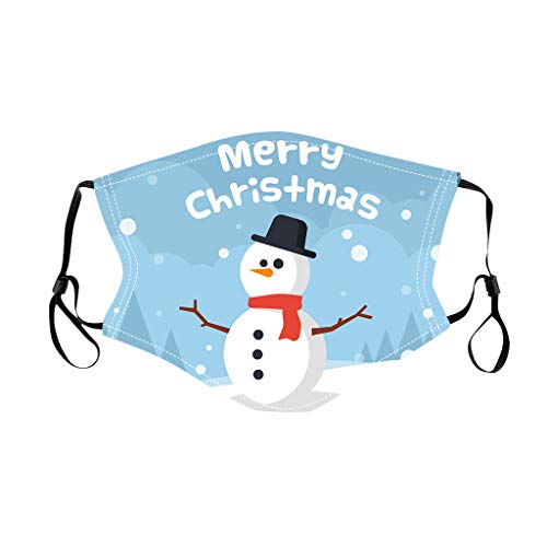 Walsent Kids Cute Print Adjustable Cotton Face Bandanas Washable for Face Mouth Protective Bandanas Children Outdoor Christmas Decorations