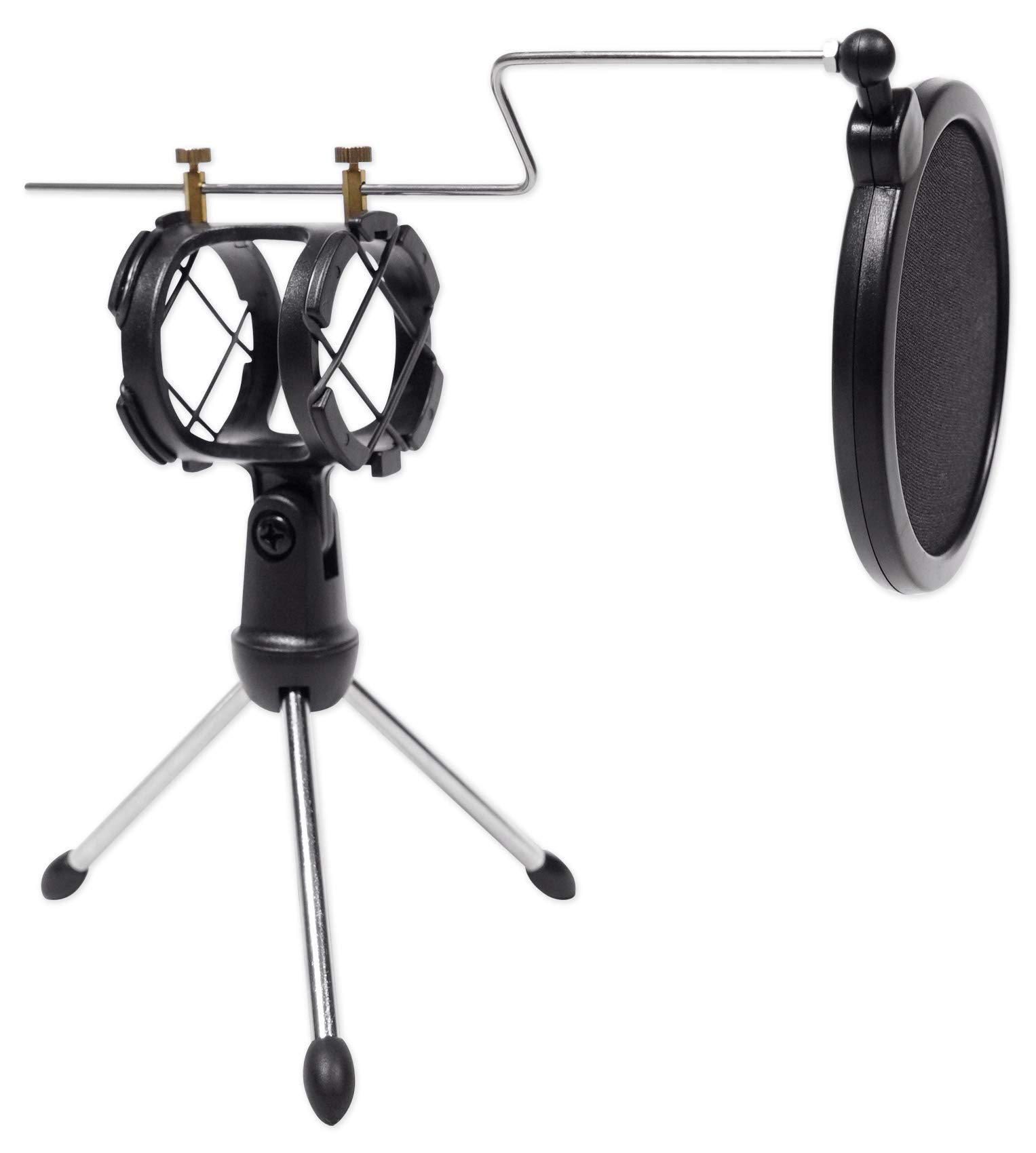 Rockville RTMS21 Desktop Tripod Microphone Stand with Pop Filter + Shock Mount