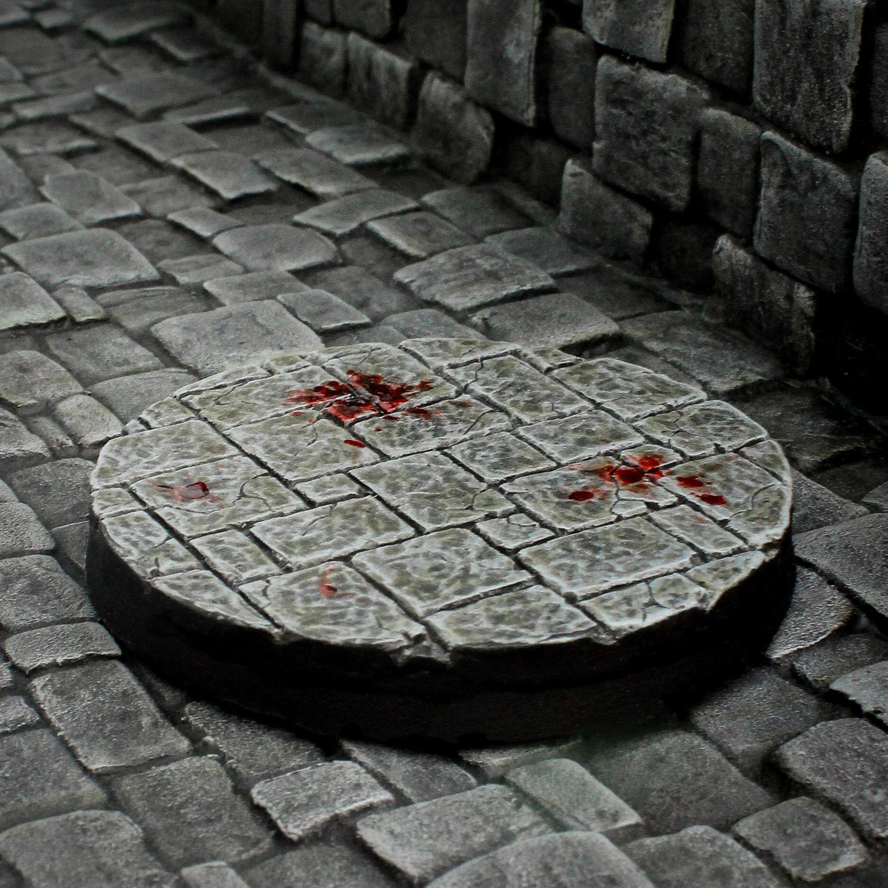 War World Gaming 40mm Round Dungeon one Resin Bases x5 for 20-28mm Scale Miniatures & Figures,5 x 40mm