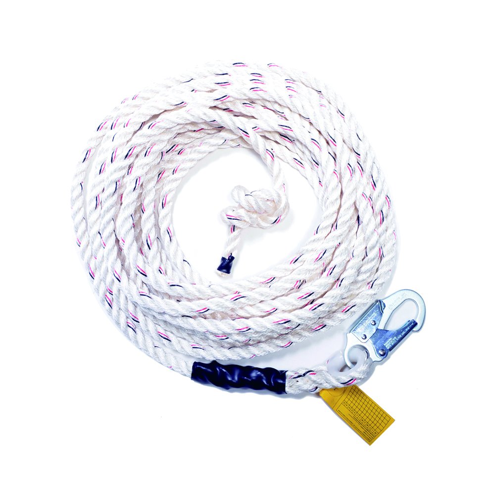 Guardian 11322 VLA-303 Strand White Polydac Assembly with Shock Pack, Positioning Device, and 18 Inch Extension Lanyard, 30-Foot
