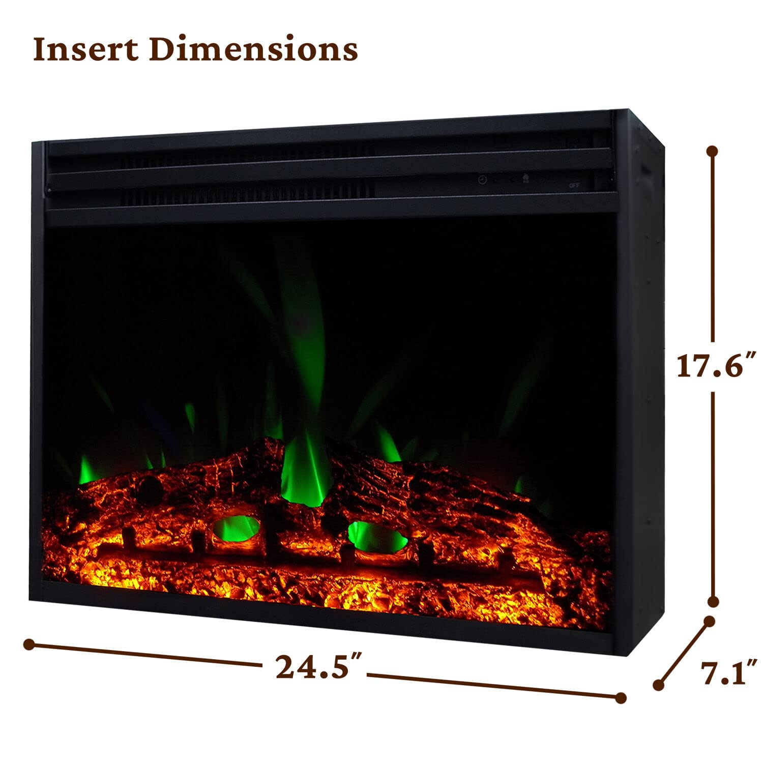 Cambridge Seville 47'' Freestanding Electric Fireplace with Log Insert, Remote, Multi-Color Flame, Walnut Mantel, For Rooms up to 210 Sq.Ft., Adjustable Heat Settings, Timer