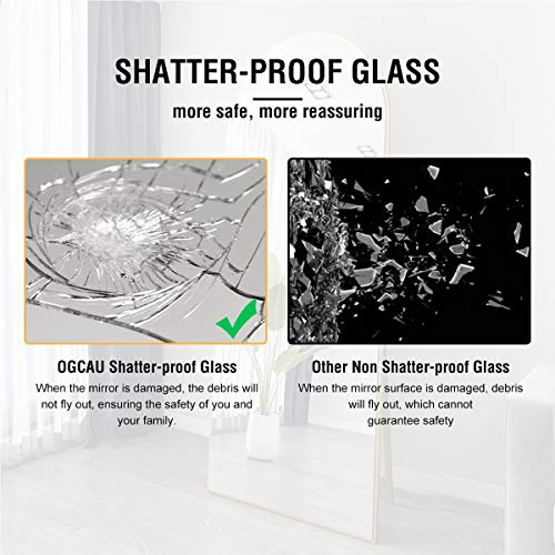 OGCAU 20 x 30 Inch Black Mirror Wall Mirror for Bathroom, Black Metal Frame, Arched Wall Mounted Mirror, Bathroom Vanity Mirror for Living Room Entryway (Black)