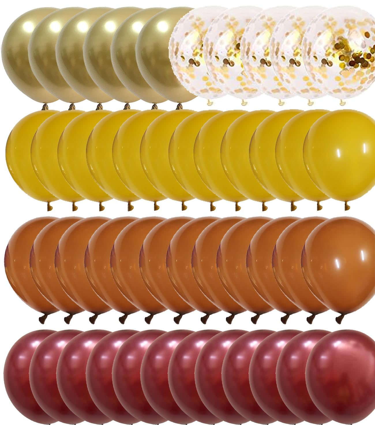 Fall Harvest Color Balloons - Yellow Orange Burgundy Gold Balloons for Thanksgiving Day Birthday Graduation Autumn Party Decorations Supplies 60 packs 12Inch (Burnt Orange + Maroon)