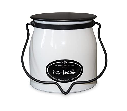 Milkhouse Candle Company, Creamery Glow Collection Scented Soy Candle: Butter Jar Candle, Pure Vanilla, 16-Ounce