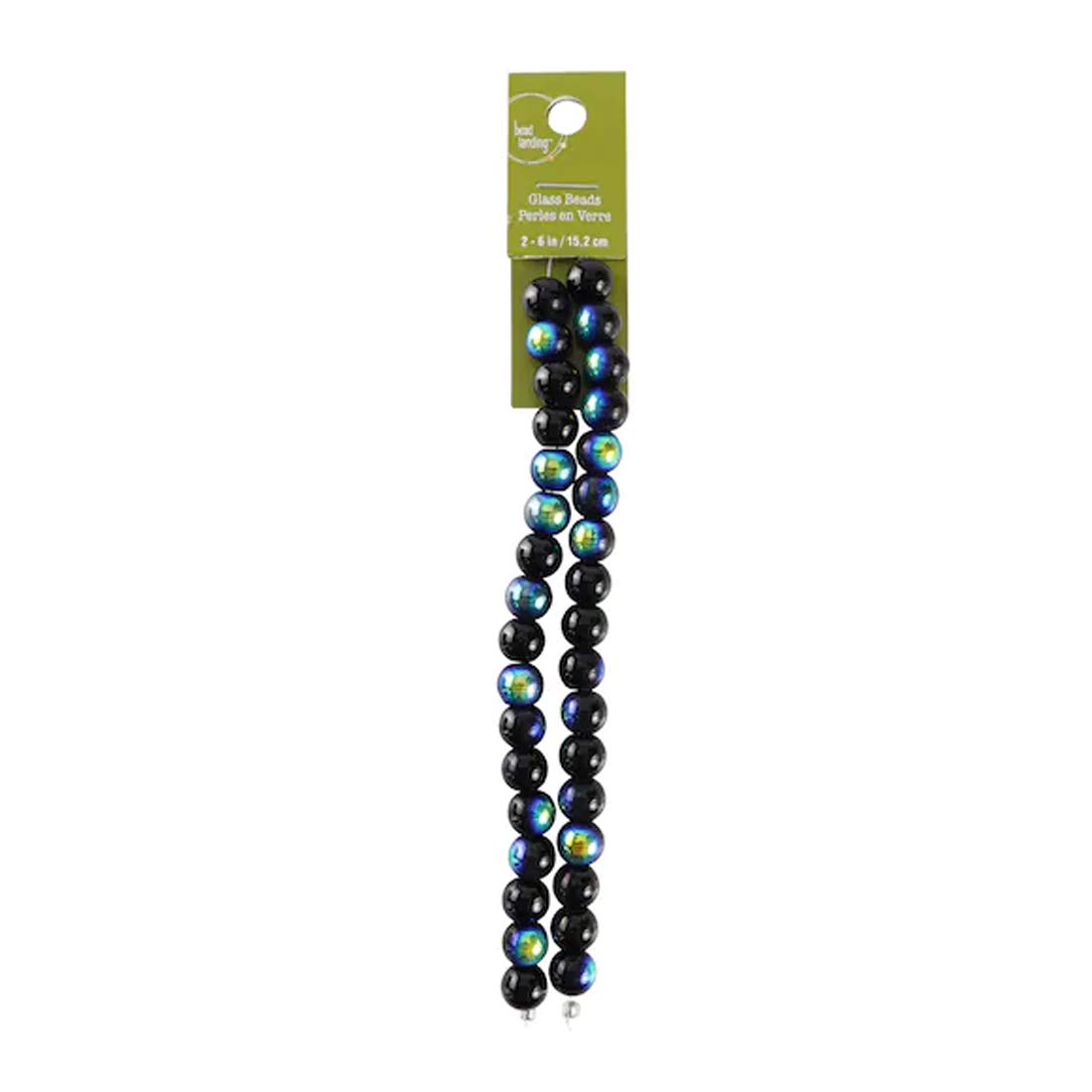 Black Aurora Borealis Round Glass Beads, 10mm by Bead Landing