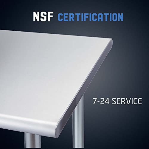Profeeshaw Stainless Steel Prep Table NSF Commercial Work Table with Undershelf for Kitchen Restaurant 24×36 Inch