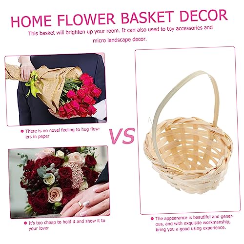 Cabilock 18 pcs mini flower basket candy gift baskets picnic basket wicker hamper doll bread baskets decoration for home flower vases decorative home décor wooden bamboo craft basket