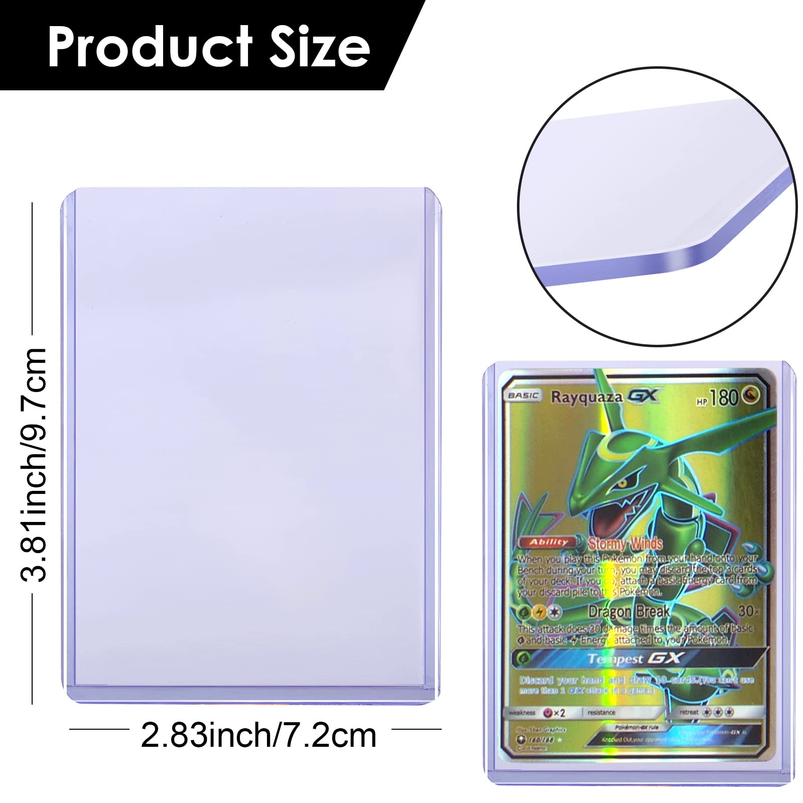 CampFENSE 3" x 4" Trading Card Top Loader, Clear Card Sleeves for TCG Cards (50 Count), Hard Plastic Top Loader Card Holders Fits YGO, MTG, Baseball Football Card