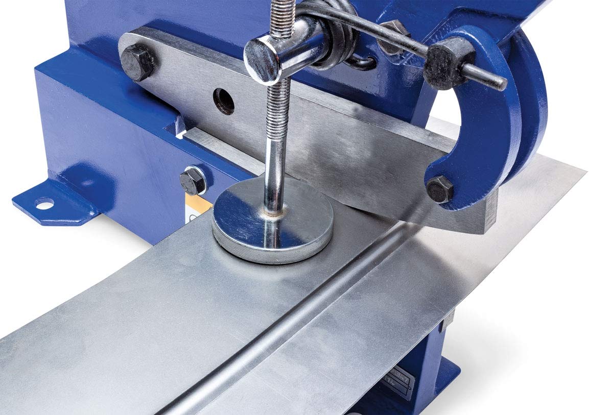 Eastwood 8 in. Bench Shear Throatless Multiple Purpose Bench Top Throatless Sheet Metal Cutter Tool Solid Steel Frame Mounting Type