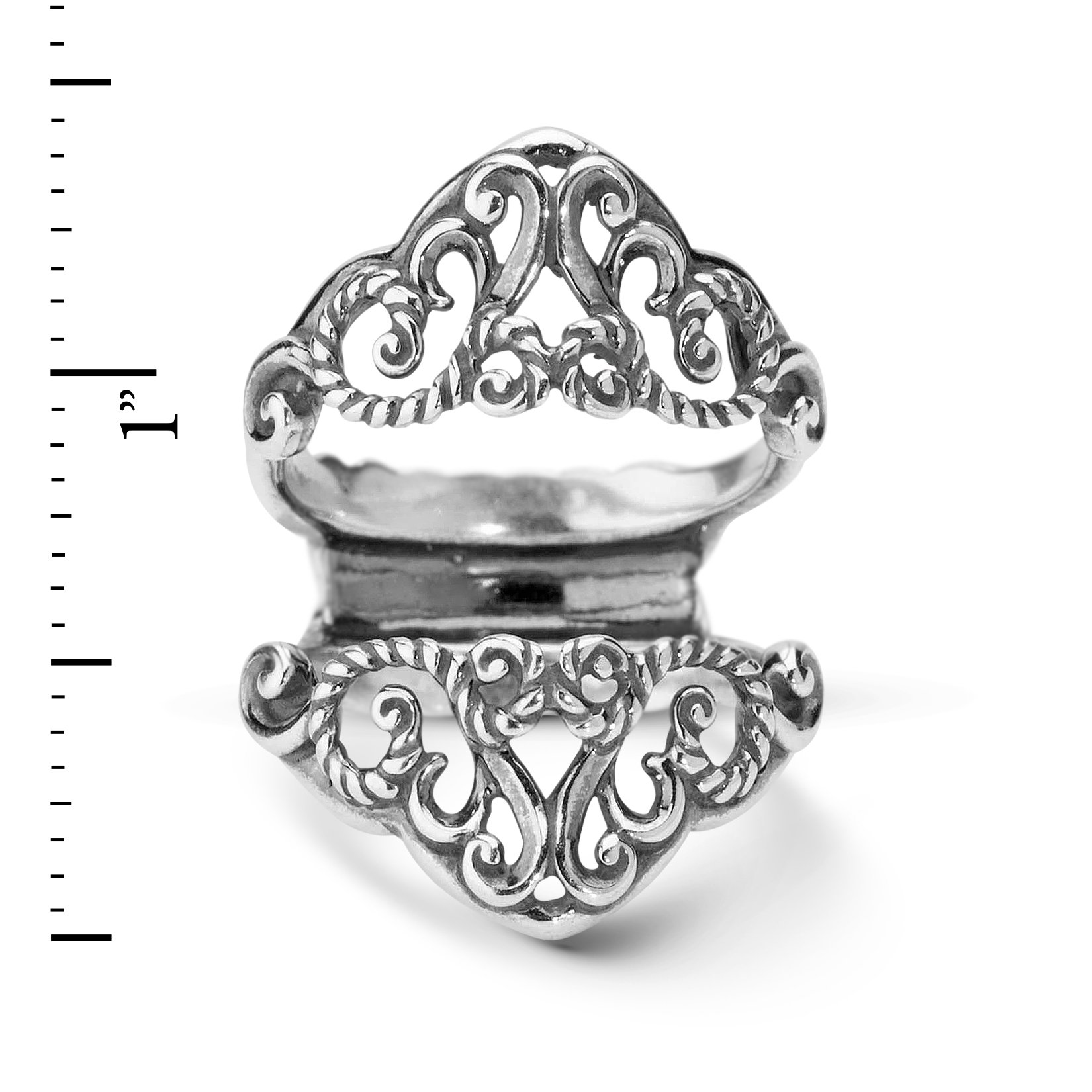 Carolyn Pollack Sterling Silver Filigree Guard Ring Size 8