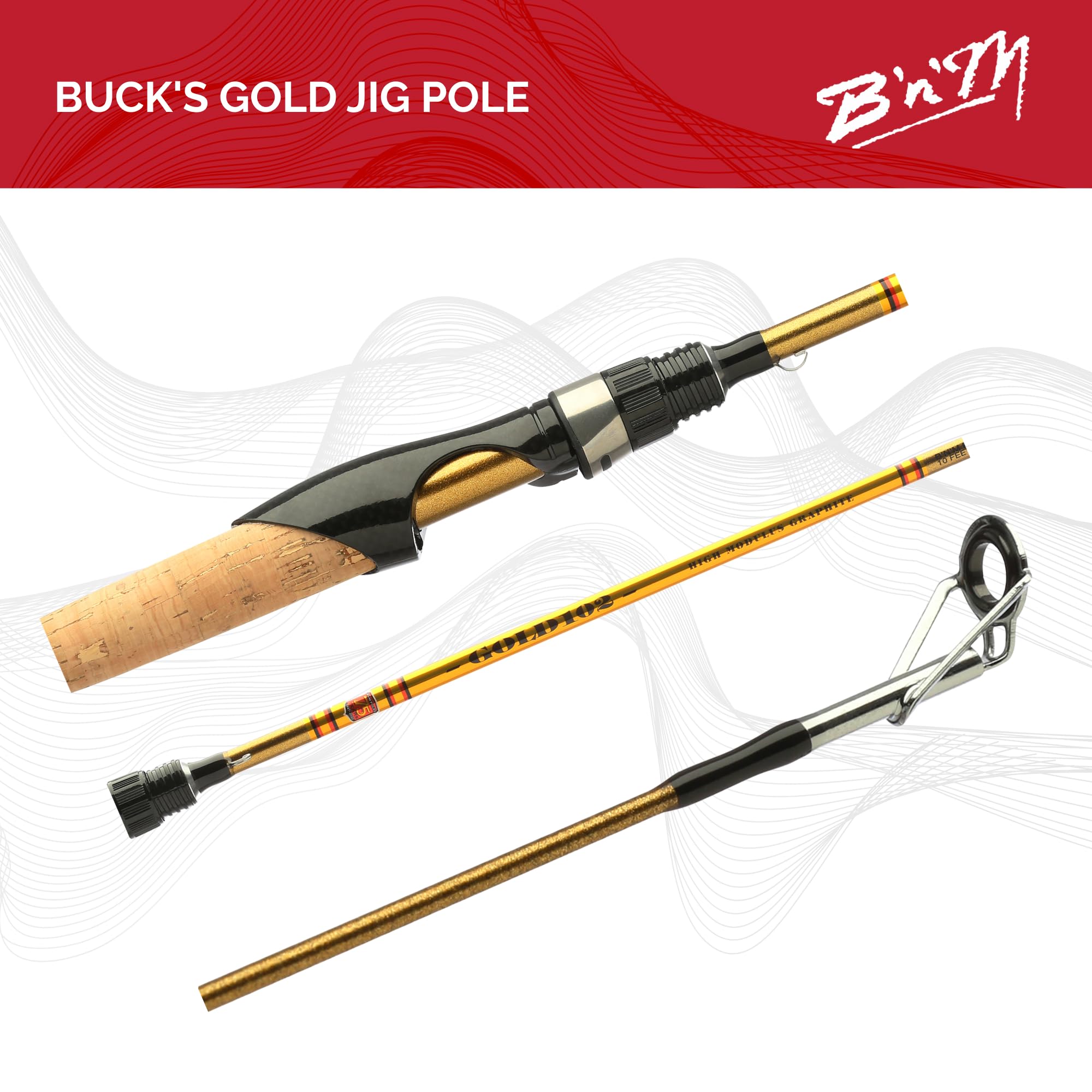 Buck's Gold Jig Pole 10ft/2pc
