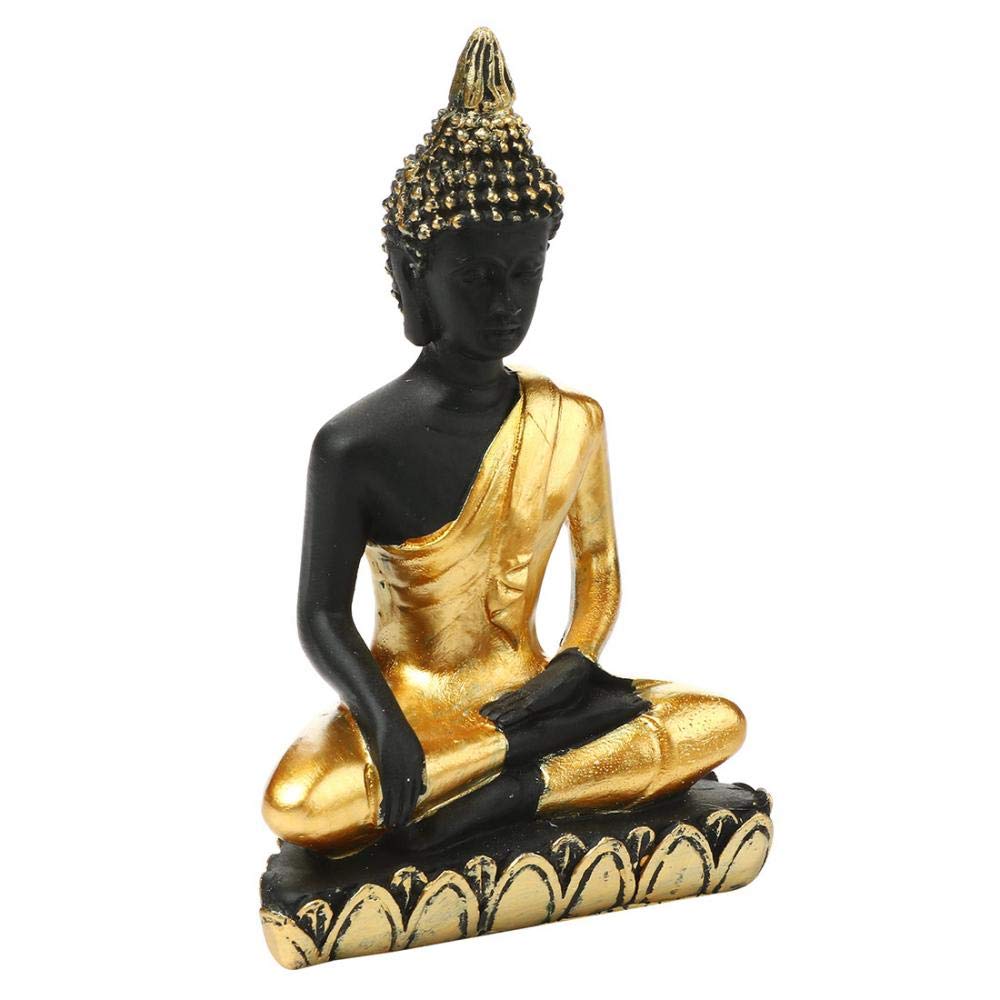 Tmore Sitting Buddha Candle Holders Zen Garden Tabletop Vintage Incense Holders White Sand and Natural Stone Rattan Incense Gift Set (with Hourglass)