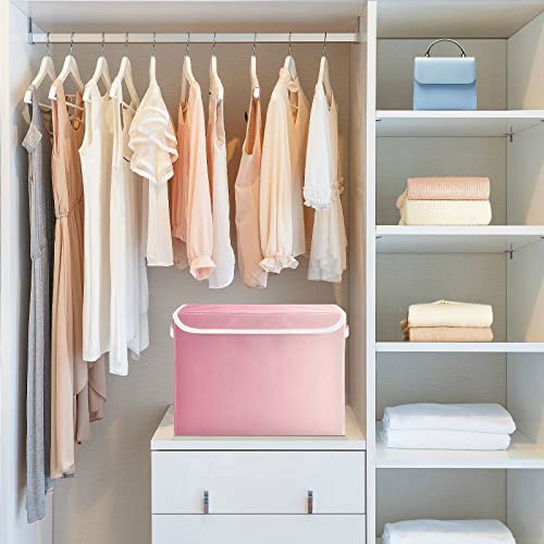 innewgogo Pink Gradient Storage Bins with Lids for Organizing Organizer Containers with Handles Oxford Cloth Storage Cube Box for Clothes